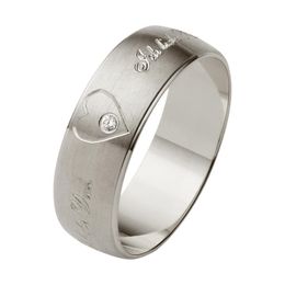 Firetti Damen Trauring "Schmuck Geschenk Hochzeit Ehering Trauring "Ich liebe Dich"", 18, 0,01 SI = kleine Einschl&uuml;sse mit Brillant, Silber 925