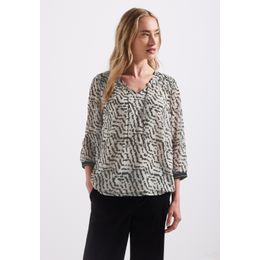 Street One Damen Tunika, beige, Gr. 38, bedruckt, Stoff, Obermaterial: 100% Polyester; Futter: 100% Modal, Tuniken, mit 3/4 &Auml;rmeln