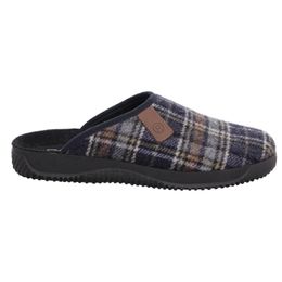 Rohde Herren Pantoffel "SOLTAU-H", Gr. 40, blau, Textil, kariert, Schuhe, Hausschuh, Homeslipper, Clog, Pantoffel zum Schlupfen