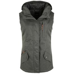 oxmo Damen Longweste "Longweste OXBelissa", grau, Gr. S, Obermaterial: 100% Polyester PES., Westen