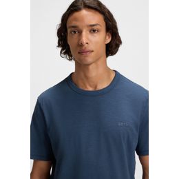 BOSS Orange Jungen T-Shirt "Tegood", blau, Gr. M, Single Jersey, Obermaterial: 100% Baumwolle, Shirts, mit Rundhalsausschnitt