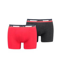 Levi's LEVI'S Herren Boxershorts "LEVIS MEN SPW LOGO BOXER BRIEF ORG 2P", Gr. M, rot, Obermaterial: 95% Baumwolle, 5% Elasthan, Unterhosen, mit breitem