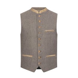 Nübler NÜBLER Jungen Trachtenweste "Trachten Gilet Gustl"grau, Gr. 52, Obermaterial: 50% Polyester PES. 50% Viskose CV. 50% Polyester PES. 50% Viskose CV.,