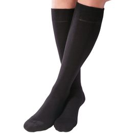 Damen Kniestr&uuml;mpfe, 2, schwarz, 98% Baumwolle, 2% Elasthan, Socken