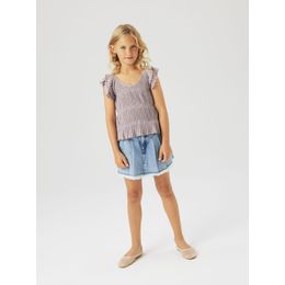 name it M&auml;dchen Jeansrock "NKFBELLA WIDE DNM SKORT 2630-BE J", blau, Gr. 140, unifarben, Denim/Jeans, Obermaterial: 100% Baumwolle, R&ouml;cke