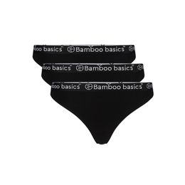 Bamboo basics Damen String "String EMMA 3er Pack", Gr. M, schwarz, Obermaterial: 68% Viskose CV. 28% Baumwolle CO. 4% Elasthan EL., Unterhosen