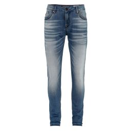 Cipo & Baxx CIPO & BAXX Herren Slim-fit-Jeans "Jeans", blau, Gr. 29, unifarben, 92% Baumwolle, 6% Polyester, 2% Elasthan, Jeans, mit markanter Waschung, CD-469