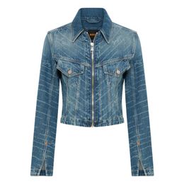 BOSS Orange Damen Jeansjacke "DENIM ZIP TRACK JACKET Premium Damenmode", blau, Gr. M, unifarben, Denim/Jeans, Obermaterial: 100% Baumwolle, Jacken,