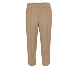 GOLDNER Damen Caprihose "Kurzgr&ouml;&szlig;e Trageangenehme 7/8-Rippenhose", beige, Gr. 22, Obermaterial: 100% Polyester COOLMAX PES(Coolmax)., Hosen