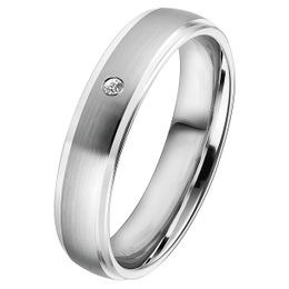 DOOSTI Damen Trauring "Schmuck Geschenk Silber 925 Trauring Ehering Partnerring LIEBE", 56, 0,02 SI = kleine Einschl&uuml;sse mit Brillant, Diamanten