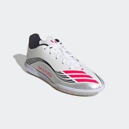 Mädchen Fußballschuh "F50 MESSI CLUB INDOOR E FÜR KINDER", adidas Performance, Gr. 34, silber, Synthetik, Schuhe, geeignet als Hallenschuhe