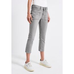 Slim-fit-Jeans Street One, Damen, Gr. 29, L&auml;nge 24, grau (ice grau washed), Jeans, 87% Baumwolle, 10% Polyester, 3% Elasthan, unifarben, kniebedeckend, Jeans Slim-fit-Jeans, 5-Pocket-Style