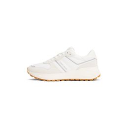 Tommy Jeans Damen Keilsneaker "TJW CLEATED RUNNER", Gr. 37, beige, Textil, Veloursleder, Schuhe, Freizeitschuh, Schnürschuh, Halbschuh mit