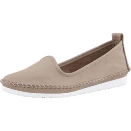 Andrea Conti Damen Slipper, Gr. 43, grau, Glattleder, Leder, Schuhe