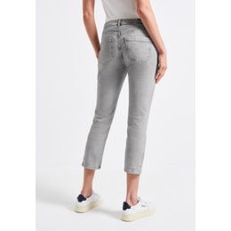 Street One Damen Slim-fit-Jeans, grau, Gr. 34, unifarben, Jeans, 87% Baumwolle, 10% Polyester, 3% Elasthan, Jeans, 5-Pocket-Style