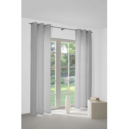 Vorhang WIRTH, B:135cm H:175cm, grau, Jacquard, Baumwolle, Wohnzimmer, Gardinen, "Neveres"