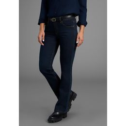 Arizona Damen Bootcut-Jeans "Bund mit seitlichem Gummizugeinsatz", blau, Basic, Gr. 76, clean, Jeans, Obermaterial: 98% Baumwolle, 2% Elasthan,