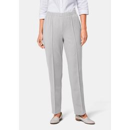 GOLDNER Damen Schlupfhose "Rippenhose mit Biesen", silber, Gr. 54, Obermaterial: 100% Polyester COOLMAX PES(Coolmax)., Hosen, Ohne