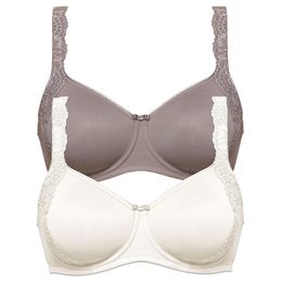 SuSa Damen Minimizer-BH "2er Pack Minimizer BH mit Bügel London", Gr. 95champagner frosty lavender, Obermaterial: 77% Polyamid PA. 23% Elasthan EL.,
