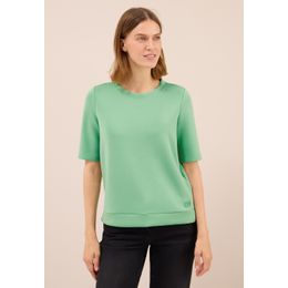 Cecil Damen T-Shirt, grün, Gr. L, unifarben, Stoff, 47% Modal, 45% Polyester, 8% Elasthan, Shirts, mit Rundhalsausschnitt