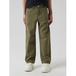 name it Jungen Cargohose "NKMRYAN STRAIGHT TWILL PANT 1880-AX NOOS", gr&uuml;n, Gr. 134, unifarben, washed, Web, Obermaterial: 97% Baumwolle, 3% Elasthan,