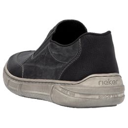 Rieker Herren Slipper, Gr. 43, grau, Lederimitat, Schuhe, Slip-on Sneaker, Halbschuh, Schlupfschuh mit beidseitigem Gummizug