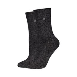 JOOP! JOOP Damen Socken "Socken 2er Pack", Gr. 35schwarz, wei&szlig;, 60% Viskose, 20% Polyamid, 18% metallisierte Fasern, 2% Elasthan, meliert, Socken, 2er Pack