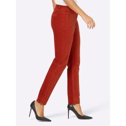 CR&Eacute;ATION L CREATION L Damen Samthose, rot, Gr. 38, unifarben, 98% Baumwolle, 2% Elasthan, Hosen