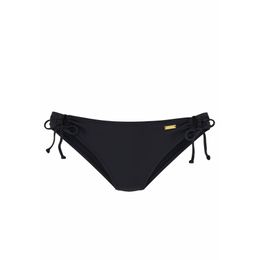 Lascana Damen Bikini-Hose "Italy", schwarz, Gr. 34, unifarben, Microfaser, Polyamid, Badehosen, mit seitlichen Bindeb&auml;ndern