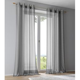 Vorhang Kutti, B:130cm H:245cm, grau, Wirkware, Polyester, Wohnzimmer, Gardinen, "Vinola", &Ouml;sengardine modern Netzstruktur Glanz