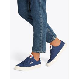 Tommy Jeans Herren Sneaker "TJM LACE UP CANVAS COLOR", Gr. 46, blau, Textil, Schuhe, Freizeitschuh, Halbschuh, Schn&uuml;rschuh mit Logo-Aufn&auml;her an der