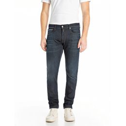 Replay Herren Straight-Jeans "GROVER", blau, Gr. 30, Denim/Jeans, Obermaterial: 99% Baumwolle, 1% Elasthan, Jeans, in vielen verschiedenen