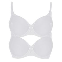 Viania Damen T-Shirt-BH "2er Pack Spacer B&uuml;gel BH Carola", Gr. 70, wei&szlig;, Stoff, Obermaterial: 62% Polyamid PA. 27% Polyester PES. 11% Elasthan EL.,