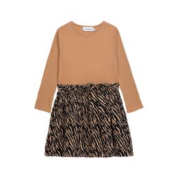 DANAMADE M&auml;dchen Jerseykleid "DANAMADE Dresses DSOLEY", beige, Gr. 110, Oberteil: 95% Baumwolle, 5% Elasthan; Rock: 97% Polyester, 3% Elasthan,