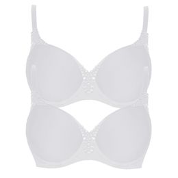 Viania Damen T-Shirt-BH "2er Pack Spacer B&uuml;gel BH Carola", Gr. 75, wei&szlig;, Stoff, Obermaterial: 62% Polyamid PA. 27% Polyester PES. 11% Elasthan EL.,