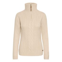 oxmo Damen Strickfleece-Pullover "Strickpullover OXCarry", beige, Gr. M, Obermaterial: 100% Polyacryl PAN., Pullover