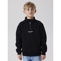 name it Jungen Sweatshirt "NKMBRODY LS NREG SWEAT ZIP BRU NOOS", wei&szlig;, Gr. 146, bedruckt, unifarben, Sweatware, Obermaterial: 70% Baumwolle, 30%