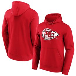 Fanatics Damen Kapuzenpullover "Fanatics Hoodie Kansas City Chiefs Splatter Crest Graphic", rot, Gr. M, 80% Baumwolle, 20% Polyester, Pullover