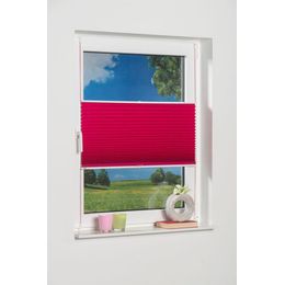 Plissee K-home, B:40cm H:130cm, pink, Obermaterial: 100% Polyester, Badezimmer, Plissees, "Klemmfix Pisa"