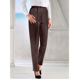 Classic Basics Damen Dehnbund-Hose, braun, Gr. 56, unifarben, 100% Polyester, Hosen