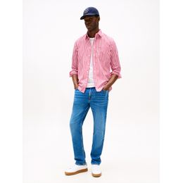 Tommy Hilfiger Herren Langarmhemd "FLEX POPLIN BOLD STRIPE SHIRT", rosa, Gr. M, Web, Obermaterial: 100% Baumwolle, Hemden
