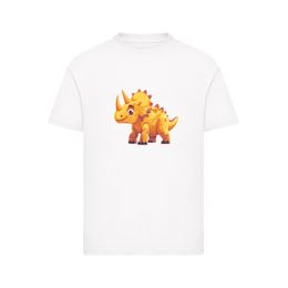 F4NT4STIC M&auml;dchen T-Shirt "S&uuml;&szlig;er Triceratops Dinosaurier", wei&szlig;, Gr. 146, Obermaterial: 100% Baumwolle, Shirts, Premium Qualit&auml;t
