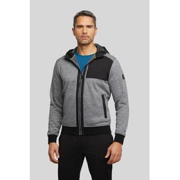Bugatti Herren Sweatjacke, grau, Gr. XXXL, Sweatware, 80% Polyester, 20% Baumwolle, Sweatjacken, mit Kapuze