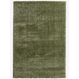 Teppich HEINE HOME, B:120cm H:40mm L:180cm, gr&uuml;n, Kunstfaser, Polyester, Wohnzimmer, Teppiche