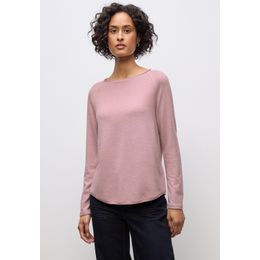 Langarmshirt Street One, Damen, Gr. 34, powder pink meliert, Stoff, 67% Viskose, 30% Polyester, 3% Elasthan, unifarben, normal normal, Rundhals, abgesteppt, Shirts Langarmshirt, aus softem Materialmix