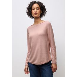 Langarmshirt Street One, Damen, Gr. 34, faded rose meliert, Stoff, 67% Viskose, 30% Polyester, 3% Elasthan, unifarben, normal normal, Rundhals, abgesteppt, Shirts Langarmshirt, aus softem Materialmix