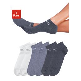Venice Beach Damen Sneakersocken "Damen Kinder Sportsocken, Laufsocken, Kurzsocken", Gr. 31, blau, Baumwolle, Elasthan, Polyamid, uni und meliert,