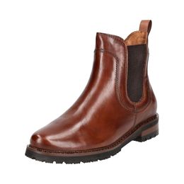 Everybody Damen Stiefelette "Everybody Stiefelette Leder/Textil", Gr. 40, braun, Leder, Textil, Schuhe