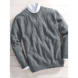 CLASSIC Damen Rundhalspullover "Pullover", grau, Gr. 52, unifarben, 100% Polyacryl, Pullover