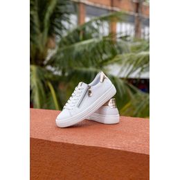 Remonte Damen Plateausneaker, Gr. 39, wei&szlig;, Leder, Lederimitat, Schuhe, mit Soft-Foam Fu&szlig;bett, Freizeitschuh, Halbschuh, Schn&uuml;rschuh